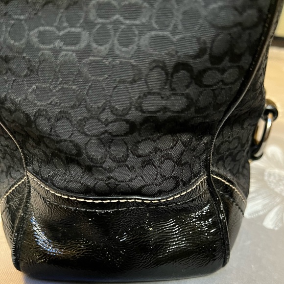 Coach | Bags | Coach Tote Pursebag Black C Insignia Cloth And Blk ...